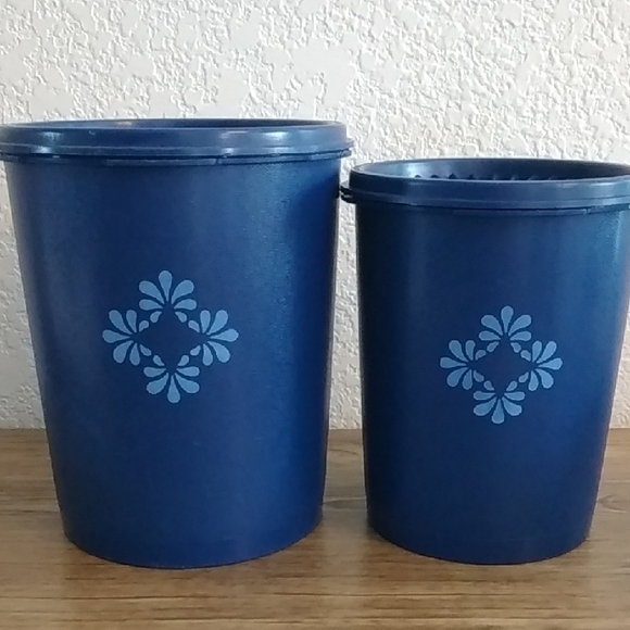 Tupperware | Accents | 2 Blue Tupperware Canisters | Poshmark